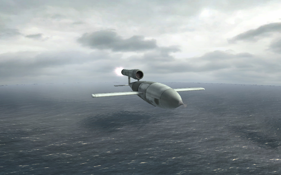 V-1 flying bomb - 3D scene - Mozaik Digital Education and Learning