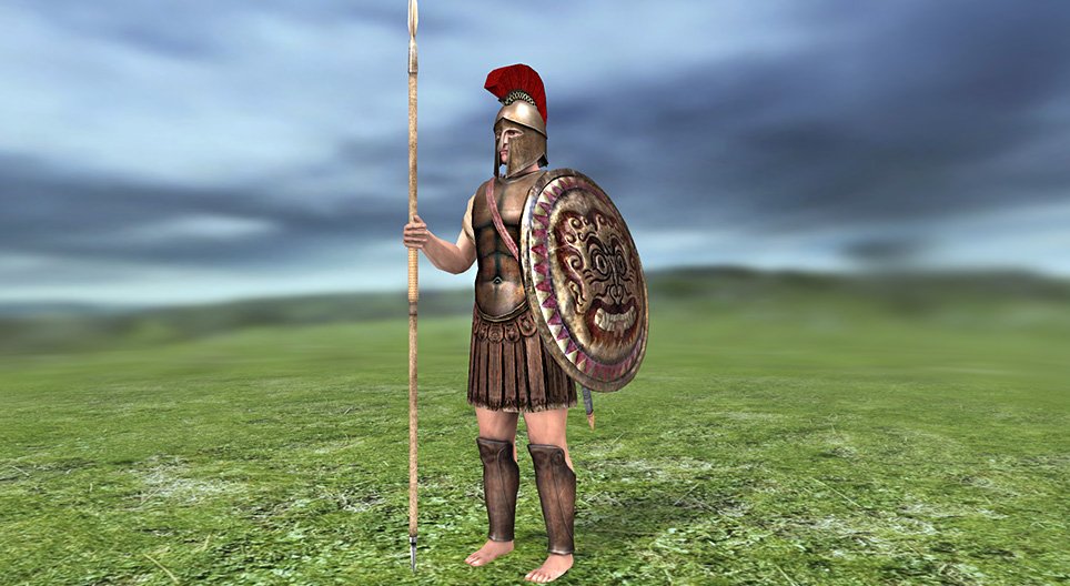 Greek hoplite (5th century BC) - 3D scene - Mozaik Digital Education ...