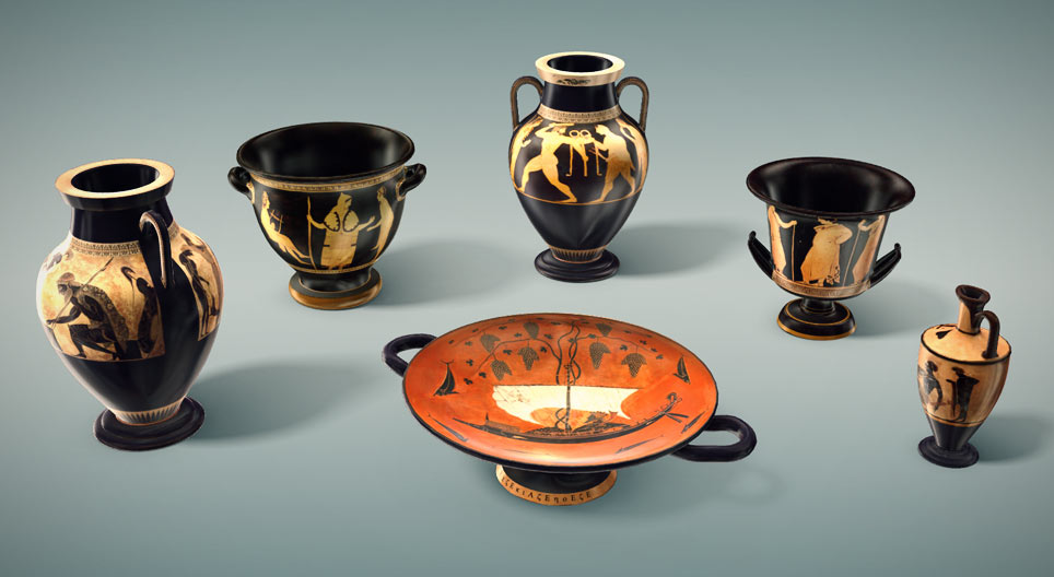 Ancient Greek pottery - 3D scene - Mozaik Digital Education and Learning