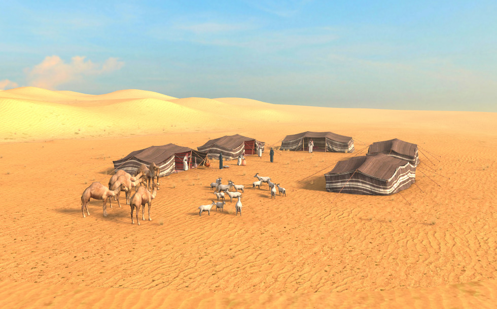 Bedouin camp - 3D scene - Mozaik Digital Education and Learning