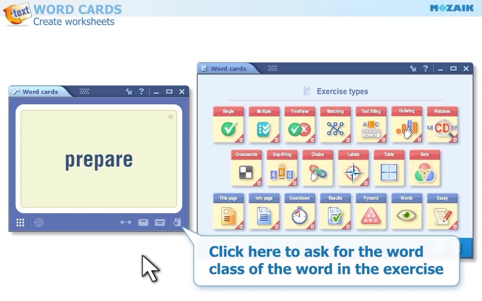 Word cards worksheet tutorial - video - Mozaik Digital Education and ...