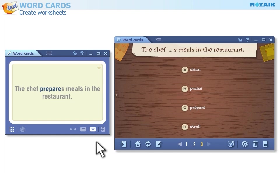 Word cards worksheet tutorial - video - Mozaik Digital Education and Learning