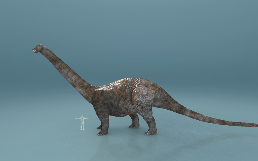Apatosaurio - escena en 3D - Educación digital y aprendizaje Mozaik