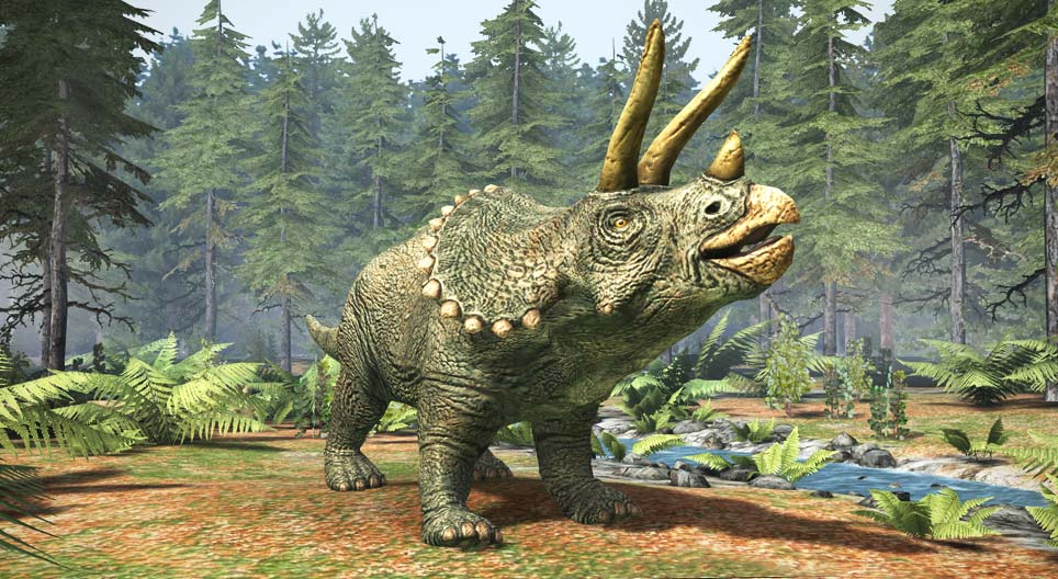 Triceratops - escena en 3D - Educación digital y aprendizaje Mozaik