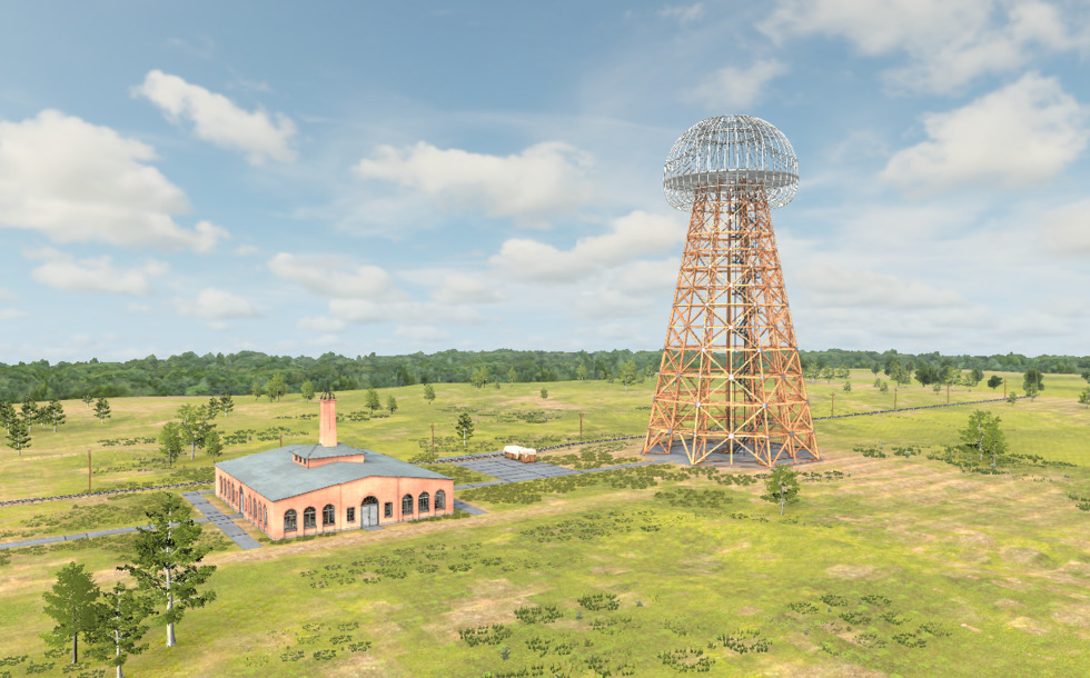 El laboratorio de Nikola Tesla (Shoreham, EE. UU.) - escena en 3D ...