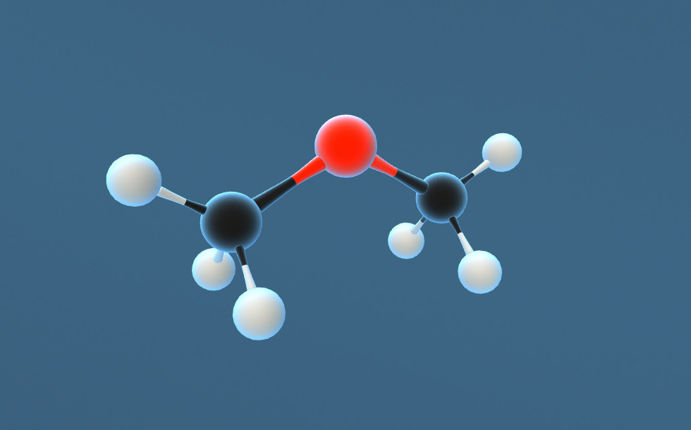 Éter dimetílico (C₂H₆O) - escena en 3D - Educación digital y ...