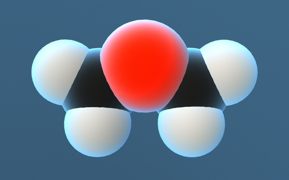 Éter dimetílico (C₂H₆O) - escena en 3D - Educación digital y ...