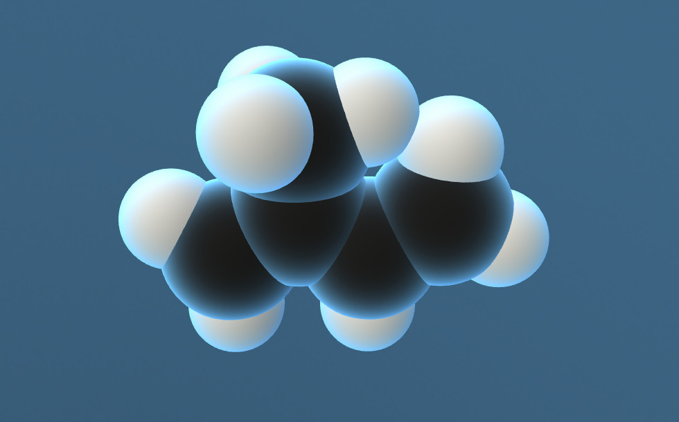 Isopreno (2-metil-1,3-butadieno) (C₅H₈) - escena en 3D - Educación ...
