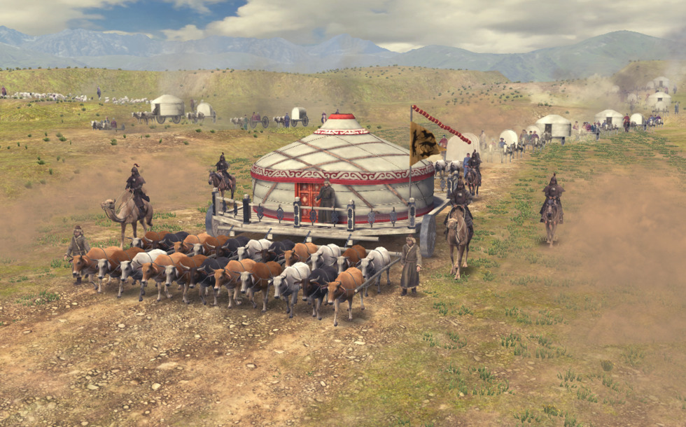 Yurt wagon - escena en 3D - Educación digital y aprendizaje Mozaik