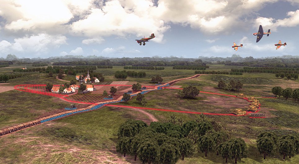 Estrategia Blitzkrieg (guerra relámpago, 1939–1940) - escena en 3D ...