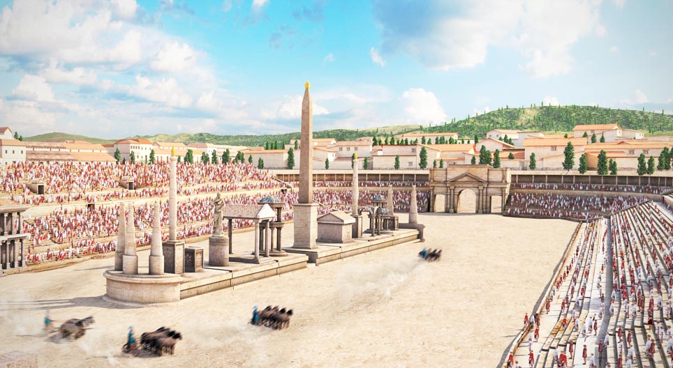 Circo Máximo (Roma) - escena en 3D - Educación digital y aprendizaje Mozaik