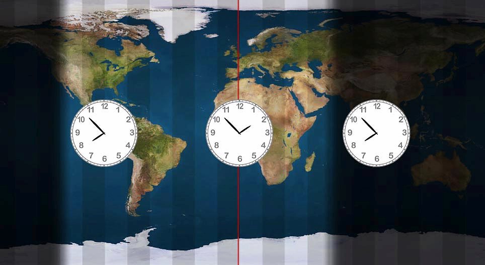 Time zones - 3D scene - Mozaik Digital Education and Learning
