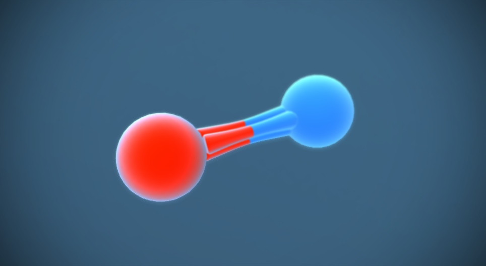 Nitrous acid (HNO₂) - 3D scene - Mozaik Digital Education and Learning
