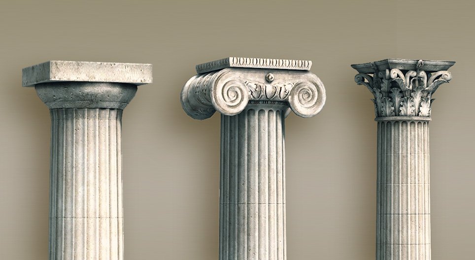 Ancient Athenian citizen with his wife - 3D scene - Mozaik Digital ...