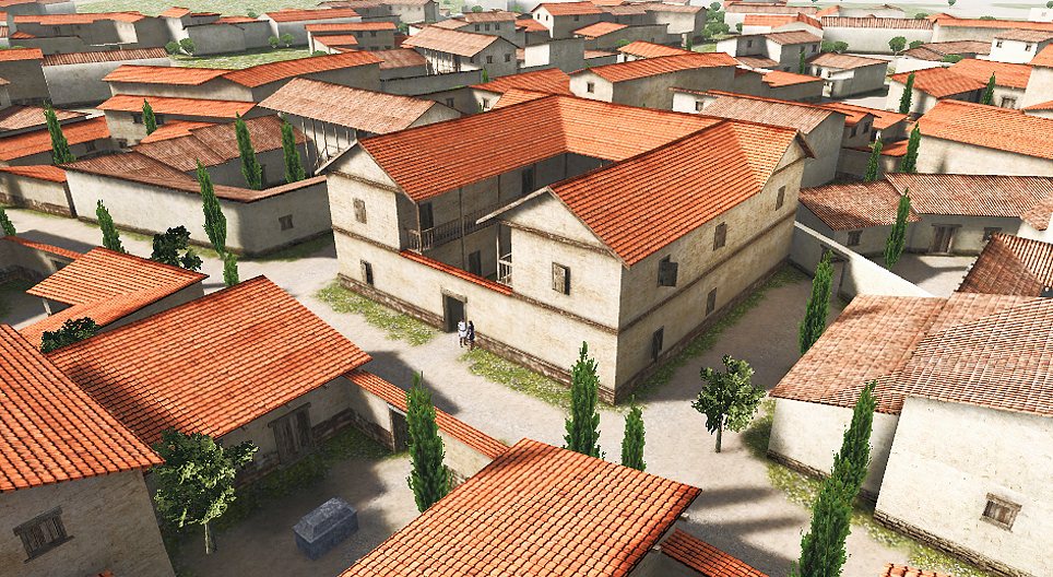 Ancient Greek house - صحنه سه‌بعدی - آموزش ویادگیری دیجیتالی موزاییک