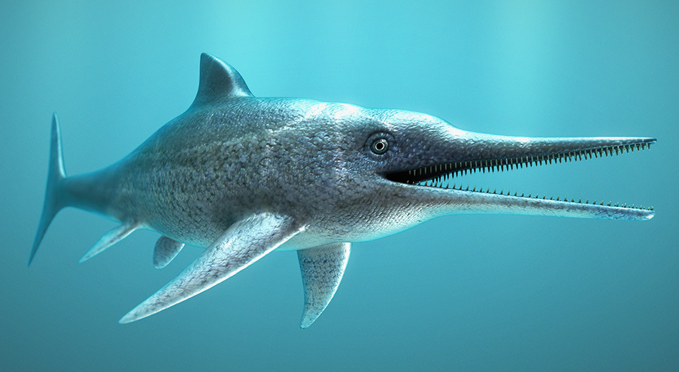 Ichthyosaur - 3D-esitys - Mozaik digiopetus ja digioppiminen