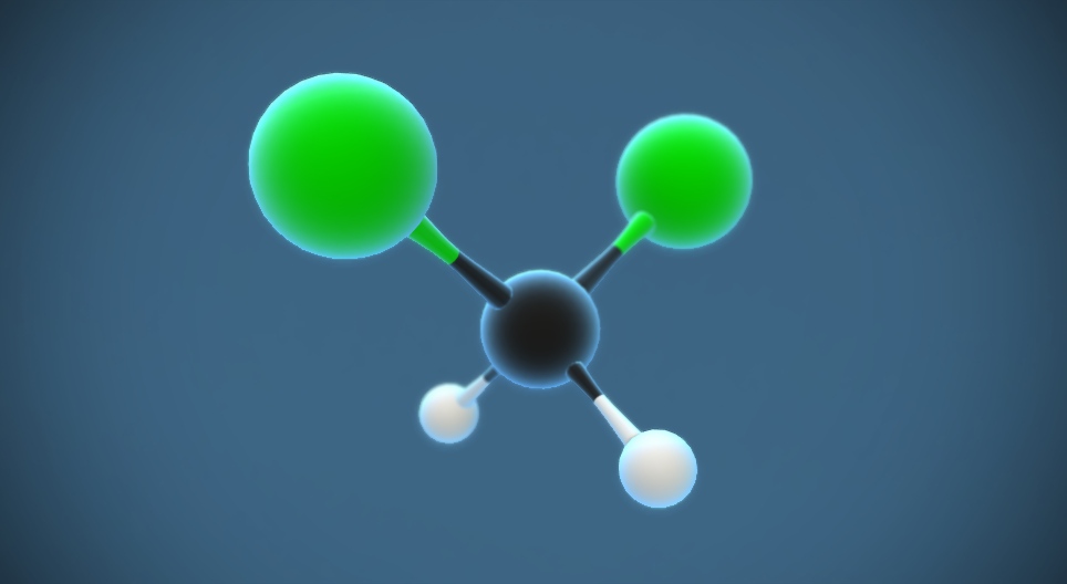 Chloromethane (methyl-chloride) (CH₃Cl) - 3D-esitys - Mozaik digiopetus ...