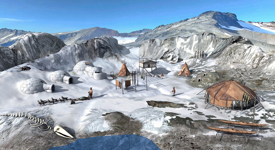 Le style de vie traditionnel Eskimo - scène 3D - Enseignement et ...