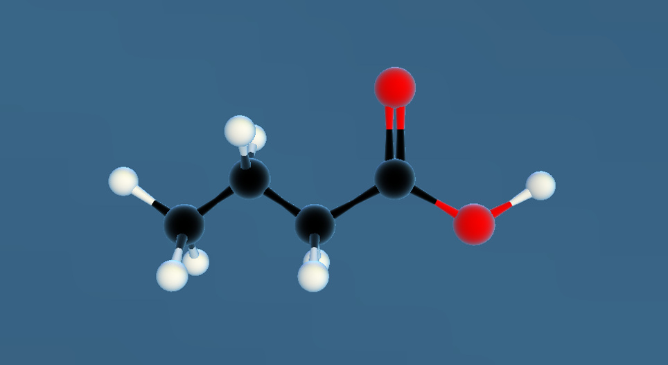 Acide acétique (acide éthanoïque) (CH₃COOH) - scène 3D - Enseignement ...