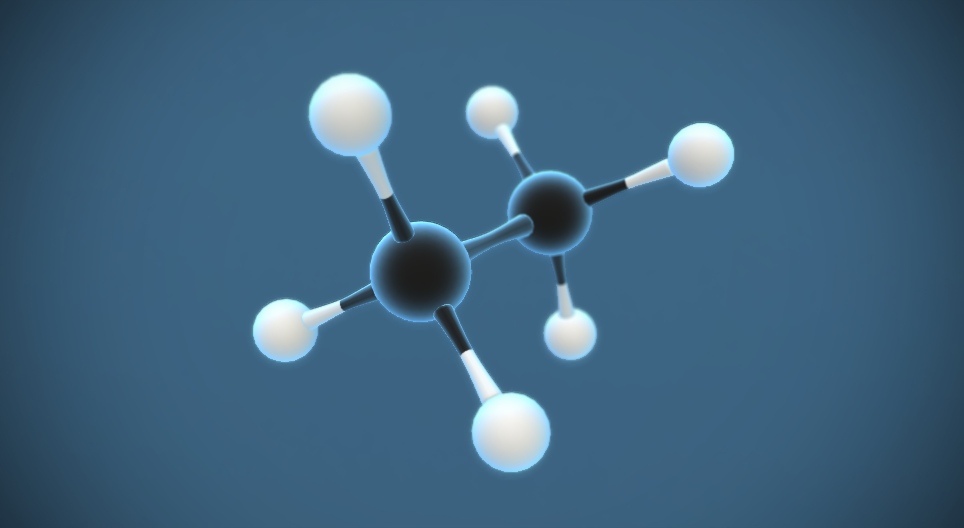 Ethane (C₂H₆) - scène 3D - Enseignement et apprentissage numériques Mozaik