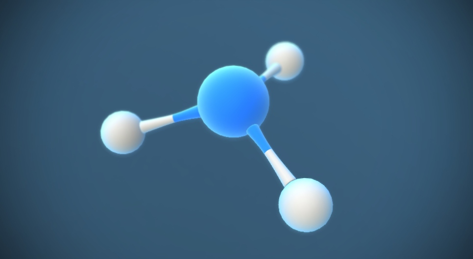 Ammoniac (NH₃) - scène 3D - Enseignement et apprentissage numériques Mozaik