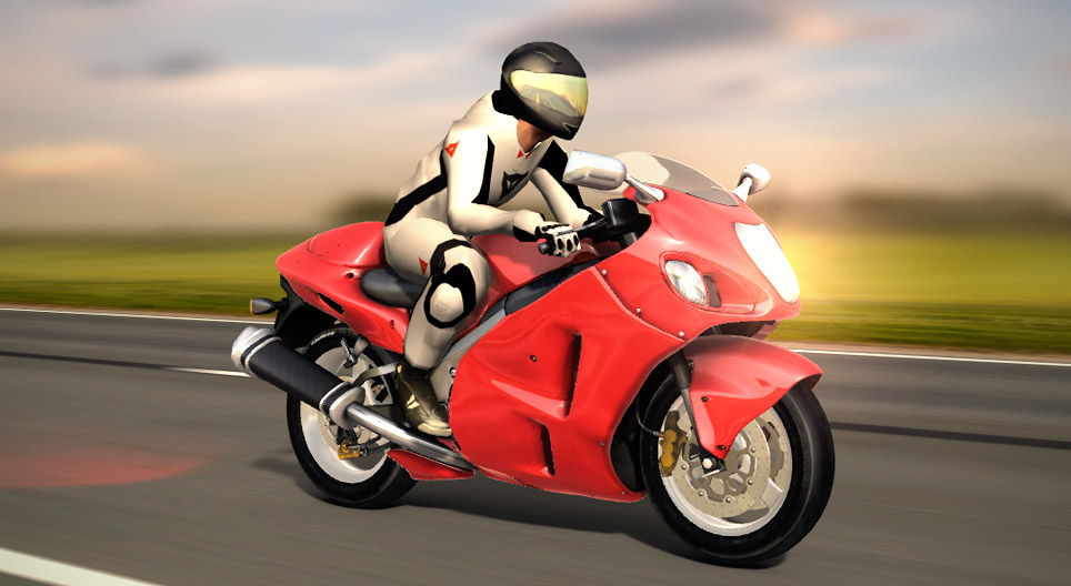 Motocyclette - scène 3D - Enseignement et apprentissage numériques Mozaik