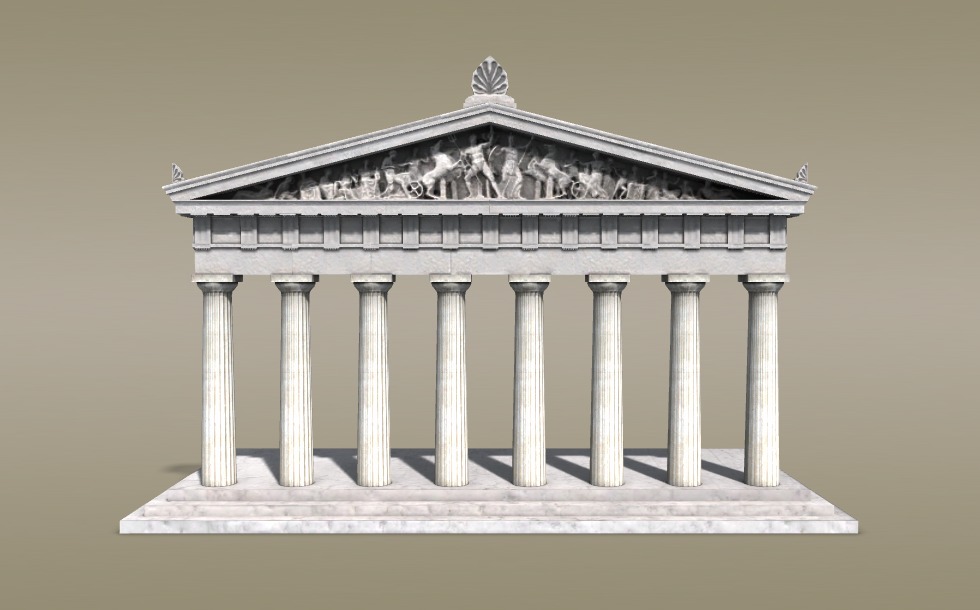 Types de colonnes de la Grèce antique - scène 3D - Enseignement et ...