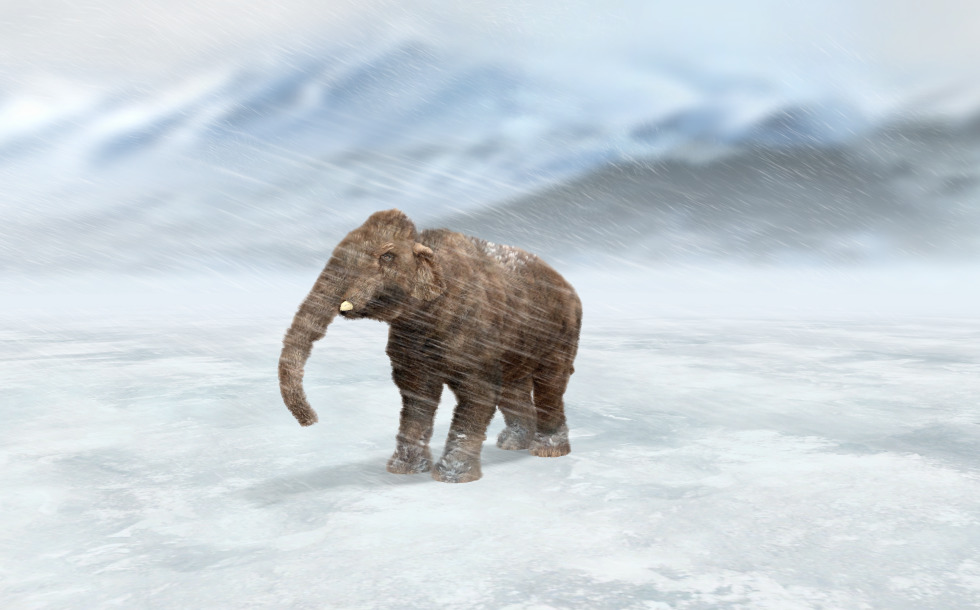 Vunasti mamut - 3D scene - Mozaik digitalno obrazovanje i učenje