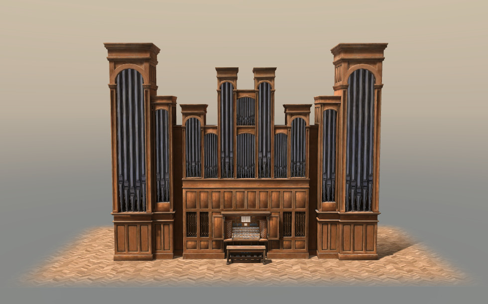Pipe organ - 3D scene - Mozaik digitalno obrazovanje i učenje