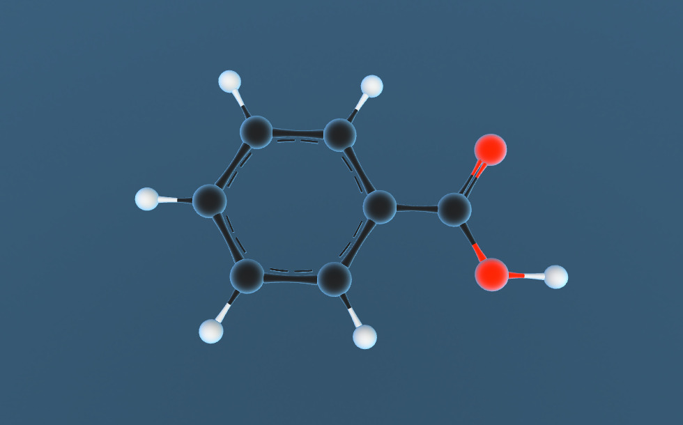 Benzojeva kiselina (C₆H₅COOH) - 3D scene - Mozaik digitalno obrazovanje ...