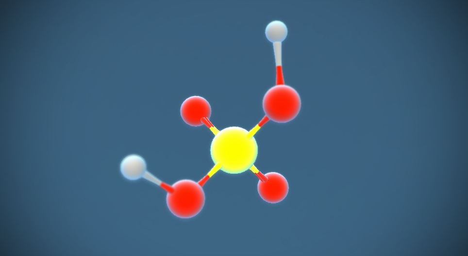 Sumporna (sulfatna) kiselina (H₂SO₄) - 3D animacija - Mozaik digitalno ...