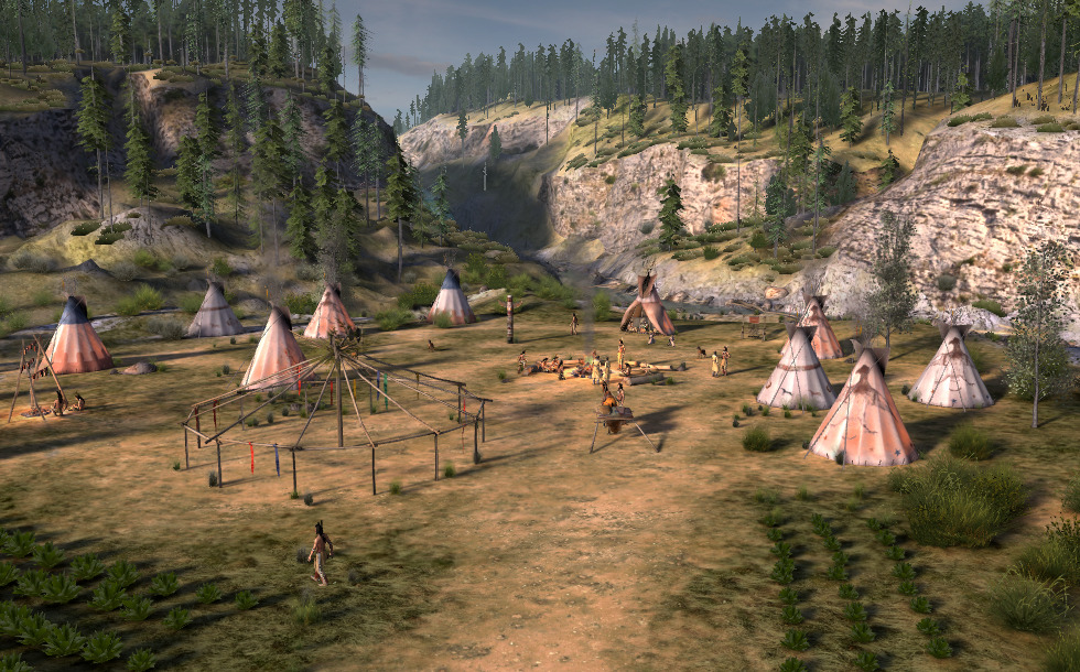 Indijansko naselje plemena Vrane (Crow Nation) - 3D scene - Mozaik ...