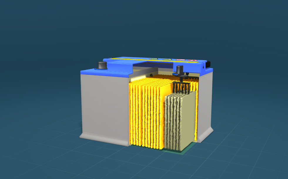 Savas akkumulátor - 3D-modell - Mozaik digitális oktatás és tanulás