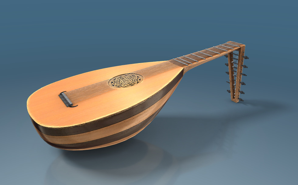 Liuto e ghironda - scena 3D - Insegnamento e apprendimento digitale Mozaik
