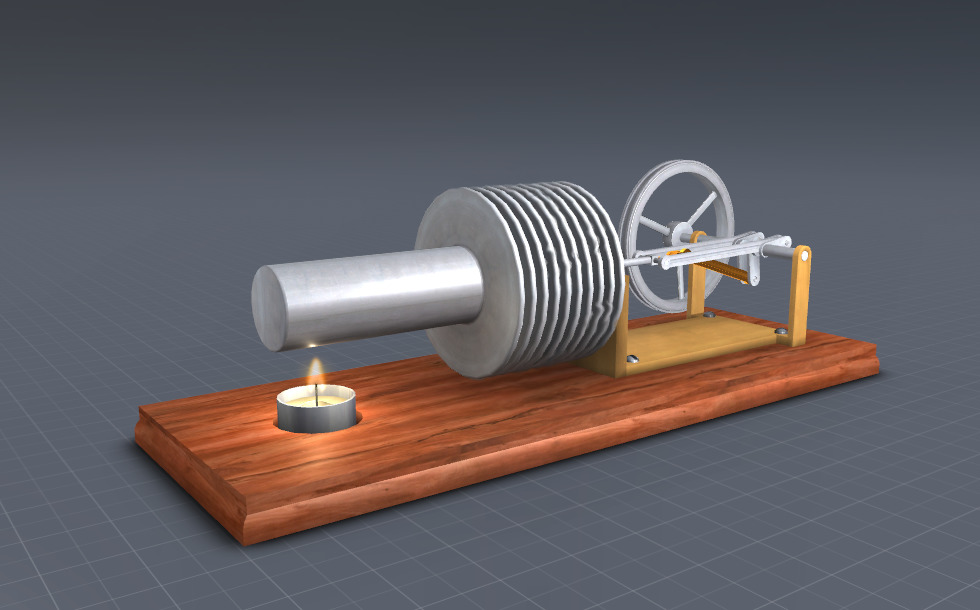 Motore Stirling - motore ad aria calda - animazione 3D - Insegnamento e ...