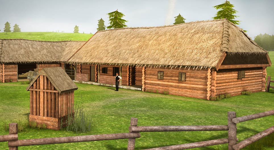 Casa contadina dell’Europa Centrale (XIX secolo) - animazione 3D ...