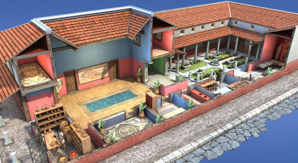 Antica domus romana - scena 3D - Insegnamento e apprendimento digitale ...