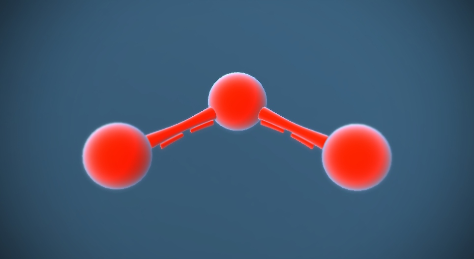Dėguonis (O₂) (aukštesnis lygis) - 3D vaizdas - „Mozaik“ skaitmeninis ...