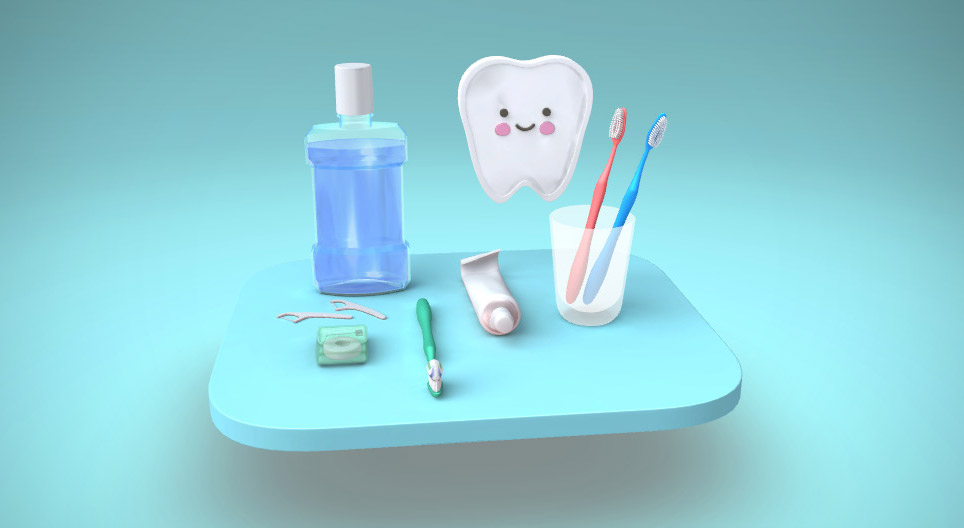 Tooth brushing - 3D scene - Mozaik Digital Education and Learning
