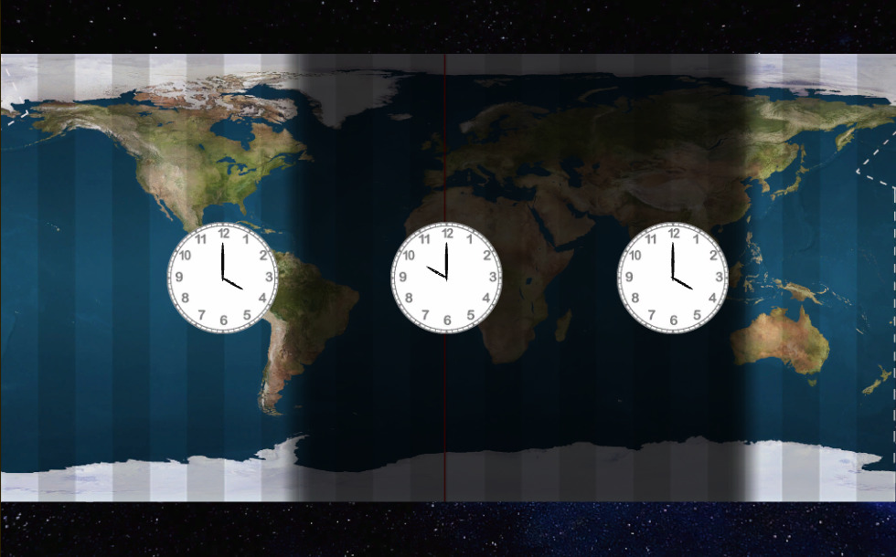Time zones - 3D scene - Mozaik Digital Education and Learning