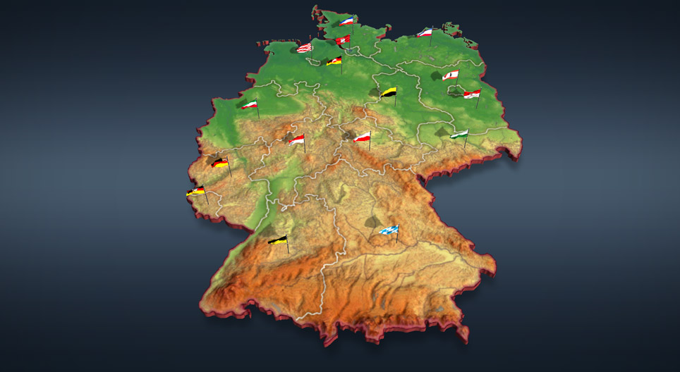 Administrative divisions of Germany - 3D scene - Mozaik Digital ...