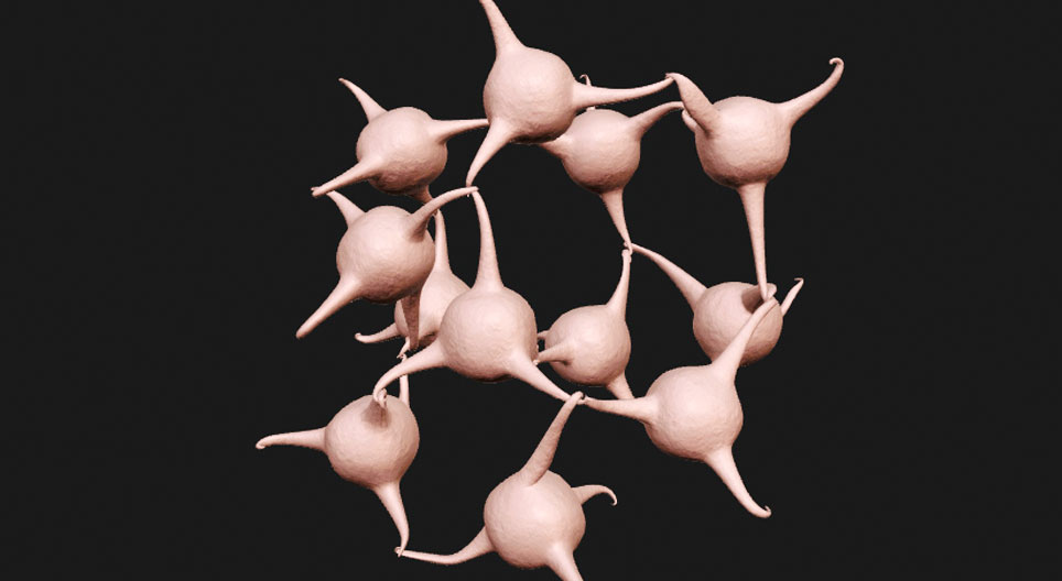 The structure of nitrogen molecules - 3D scene - Mozaik Digital ...