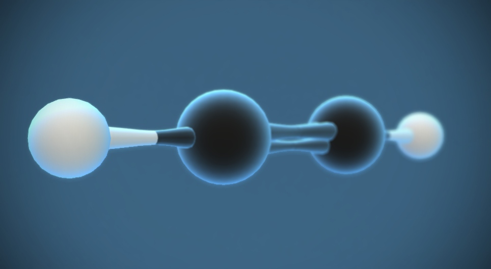 Ethyne (acetylene) (C₂H₂) - 3D scene - Mozaik Digital Learning