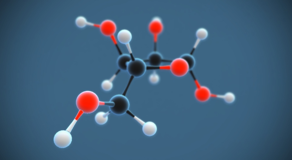 Beta-D-ribose (C₅H₁₀O₅) - 3D scene - Mozaik Digital Education and Learning