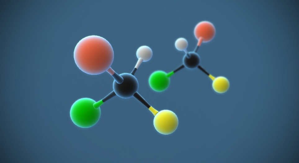 Bromofluorochloromethane (CHClBrF) - 3D scene - Mozaik Digital ...