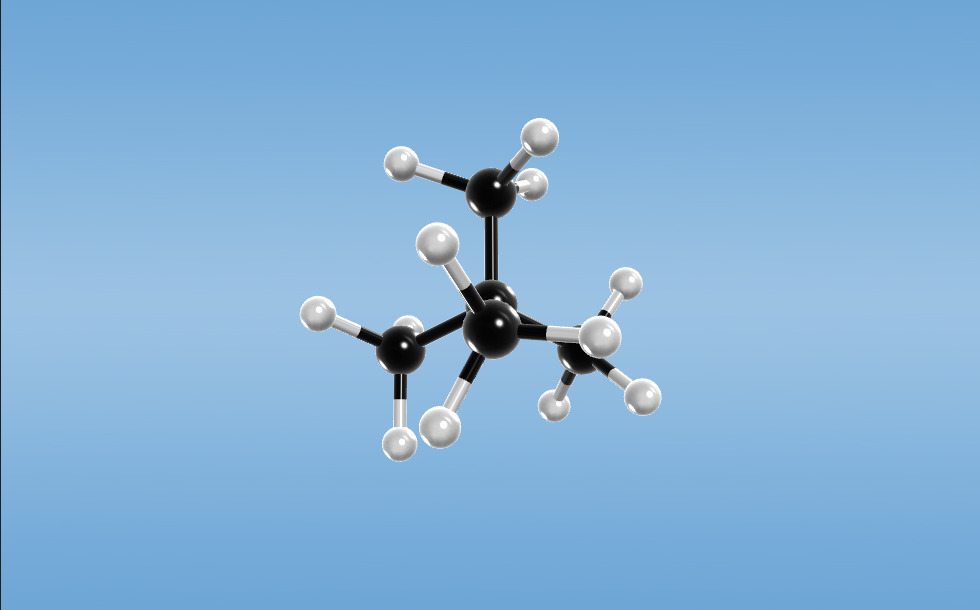 2,2 dimethylpropane (C₅H₁₂) - 3D scene - Mozaik Digital Education and ...