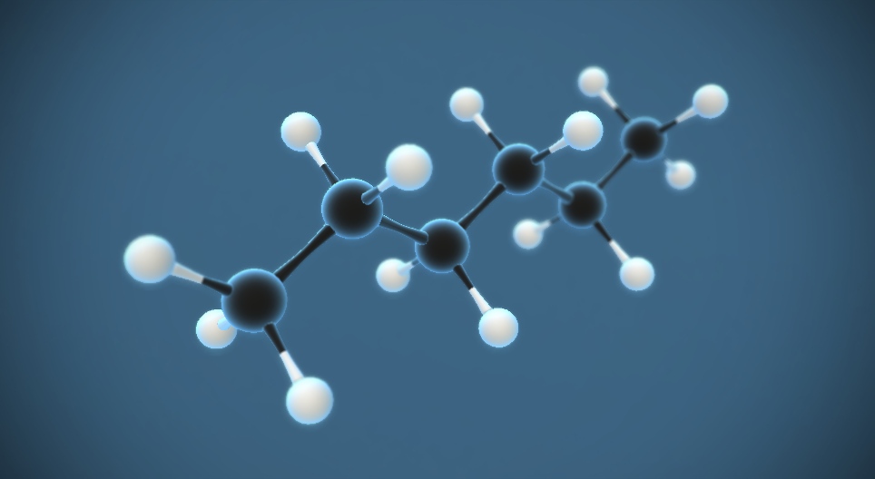 Hexane (C₆H₁₄) - 3D scene - Mozaik Digital Education and Learning