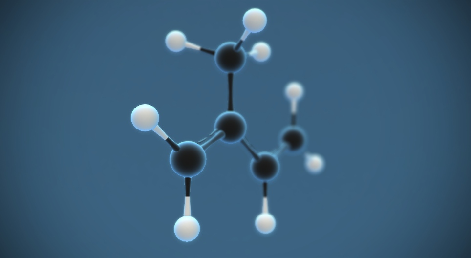2-methylpropene (isobutene, C₄H₈) - 3D scene - Mozaik Digital Education ...