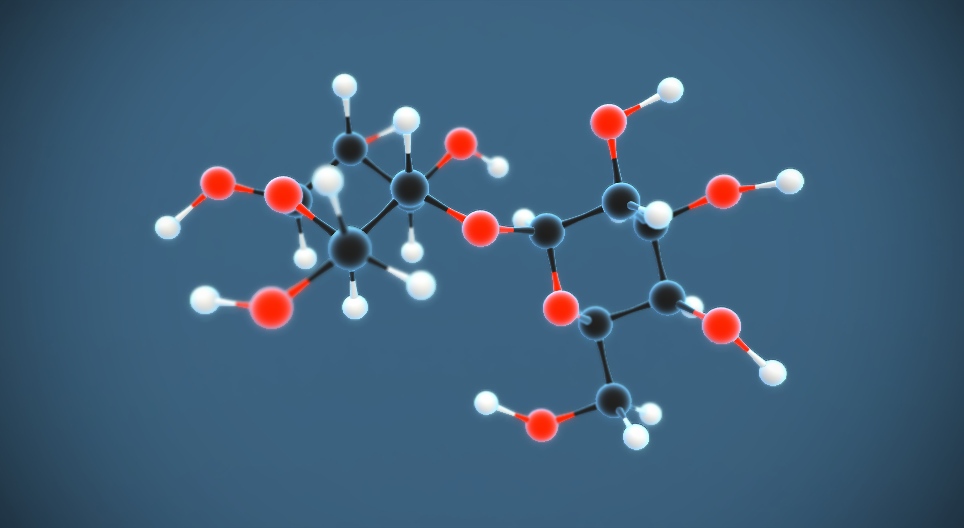 D-glucose (dextrose) (C₆H₁₂O₆) - 3D scene - Mozaik Digital Learning