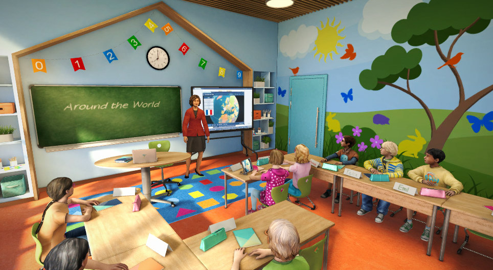 German alphabet game - 3D scene - Mozaik Digital Education and Learning